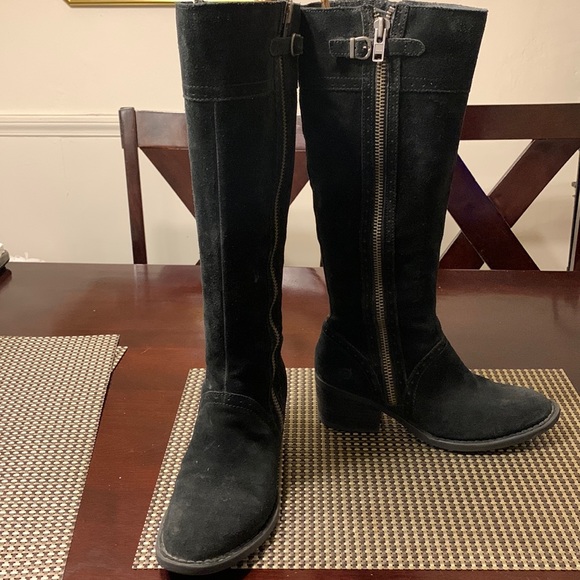 Born | Shoes | Born Boots Poly Sueded Distressed Leather Double Zipper ...